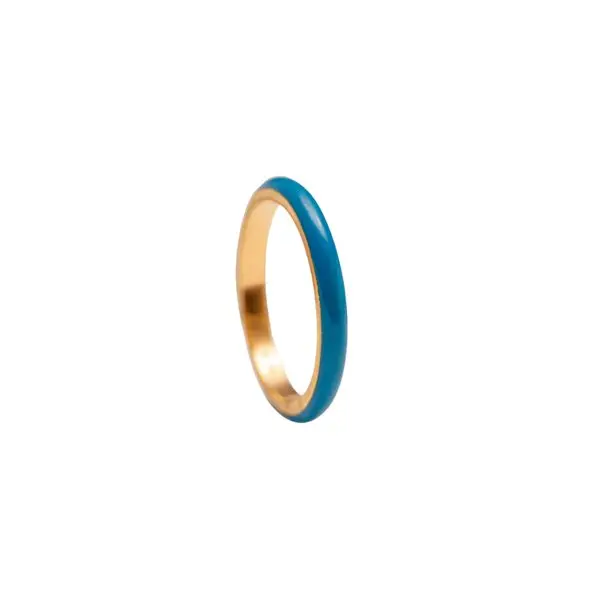 CLAIRE HILL DESIGNS Enamel Gold Ring - Blue