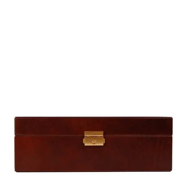 TIME RESISTANCE Leather Watch Box Organizer Silence - Brown