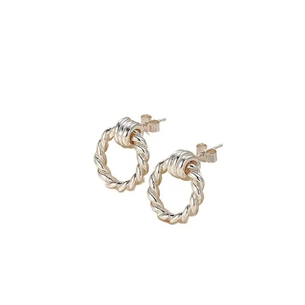 POSH TOTTY DESIGNS Tether Hoop Stud Earrings - Silver