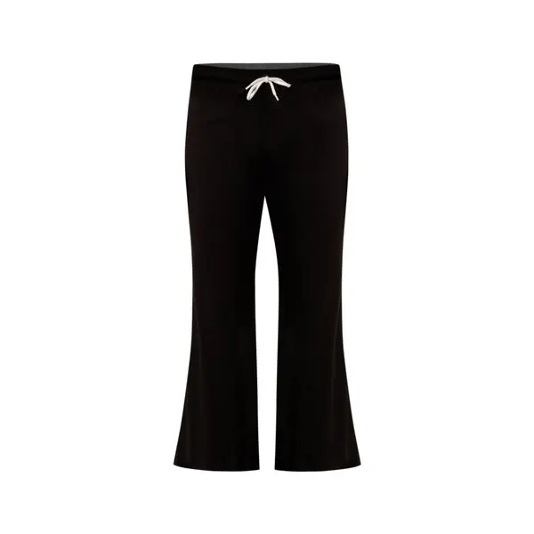 KNOWN SUPPLY Waffle Knit Cropped Flare Pants Fortuna - Black
