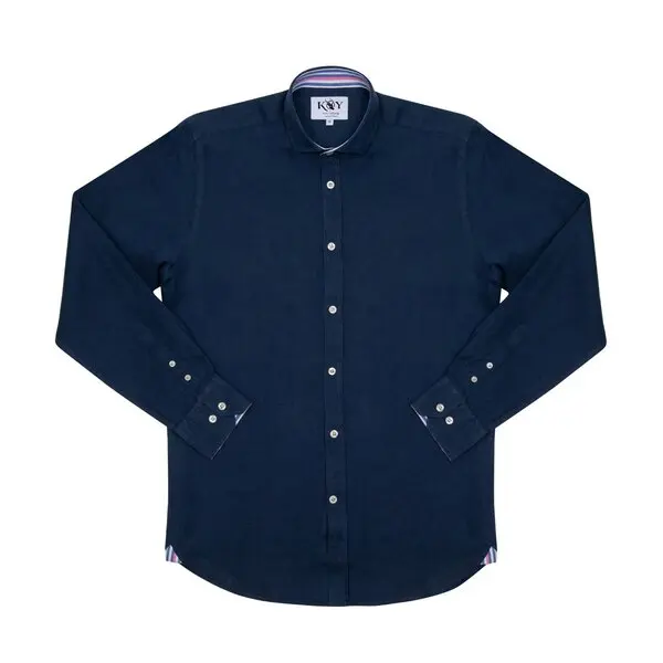 KOY CLOTHING Deep Navy Linen Shirt - Blue