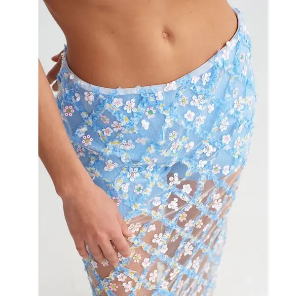 YORSTRULY Flower Power Skirt - Blue