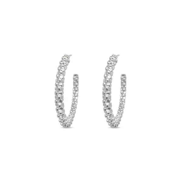 CLEMENCE WREN Statet Bobble Textured Hoops - Silver