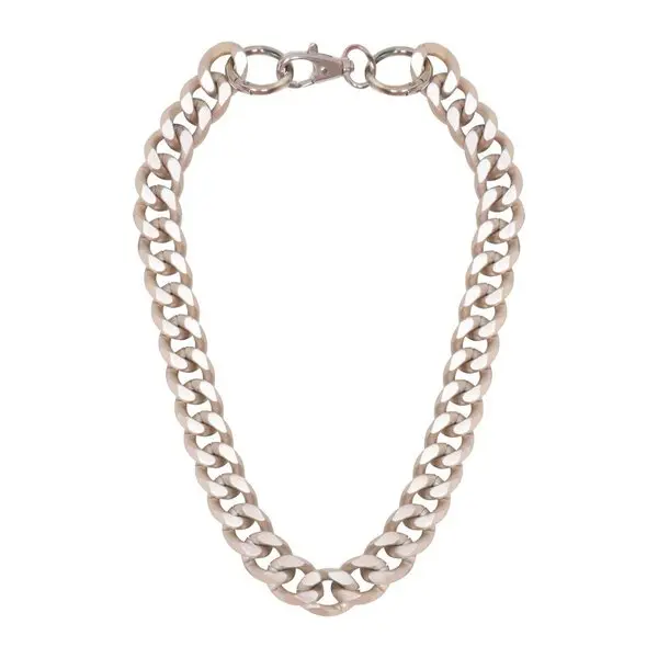 SYLVIA PIECHULLA Chunky Aluminium Chain Necklace Matinee Length Cleopatra - Silver