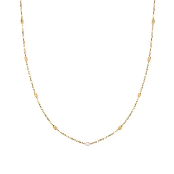 BERMUDA WATCH COMPANY Nora Beaded Pearl Necklace Stainless Steel - Gold