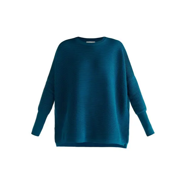 PAISIE Ribbed Jumper In Ocean - Blue