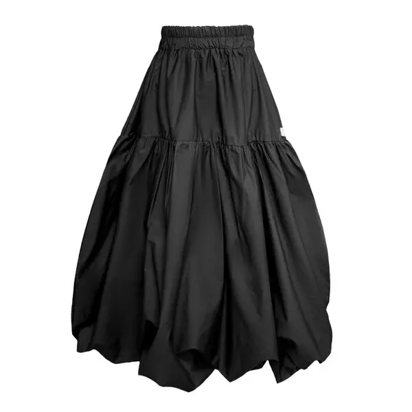 FROCK TALES Mylar Puffball Midi Skirt - Black