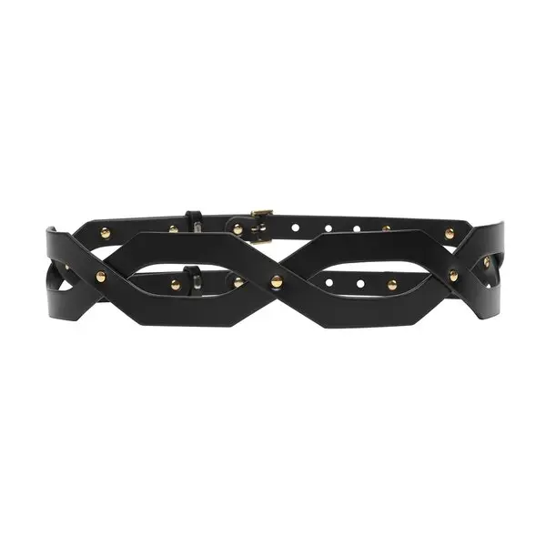 HAUTE CUIR Ivara Waist Leather Belt - Black