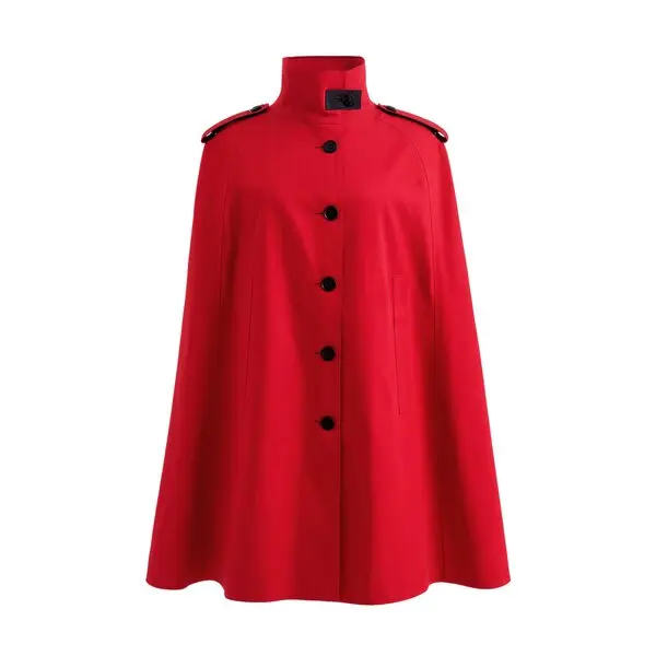 BEIRA Nadia Ruby Waterproof Cape With Navy Contrast - Red