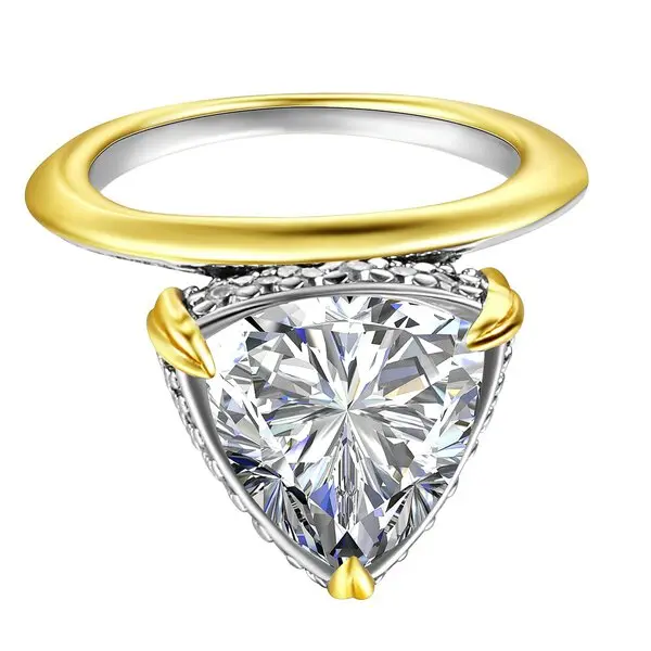ONEWILDONE Gold / Silver Life Is Short, Make It Sweet Triangle Solitaire Pinky Ring - Gold/silver