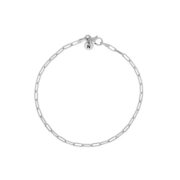 NELLOU JEWELLERY Baby Paperclip Bracelet Sterling - Silver