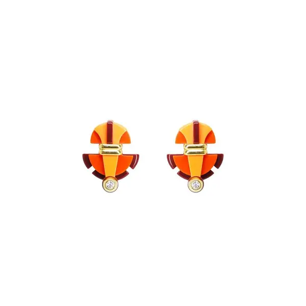 GISSA BICALHO Acrylic Handmade Earring Buriti - Orange