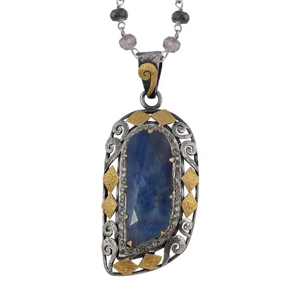 EMMA CHAPMAN JEWELS Ada Sapphire Diamond Pendant - Blue