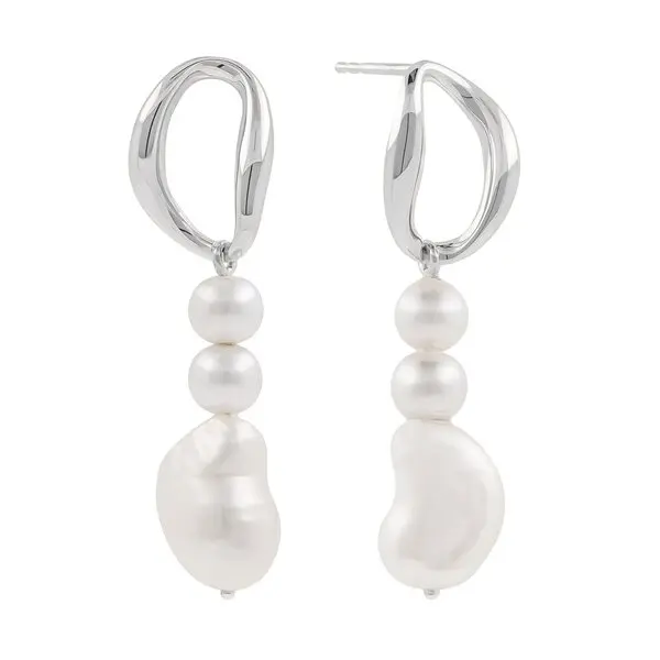 Côté Caché Hyades Freshwater Pearl Earrings - Silver