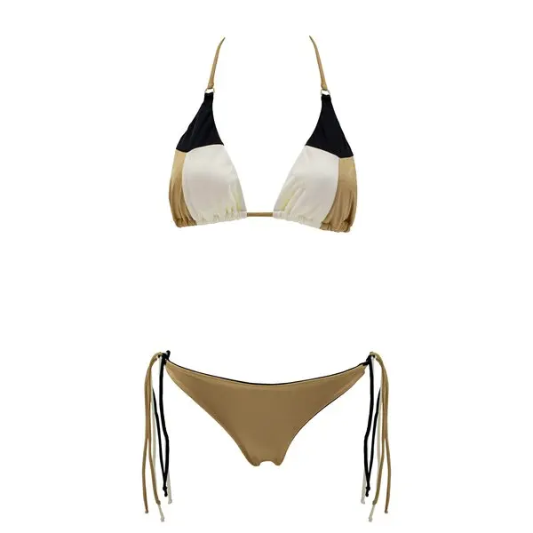 AULALA PARIS Gatsby's Reversible Gold Bikini - Black