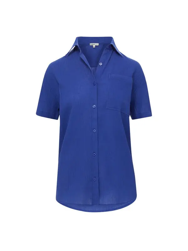 CHANGE OF SCENERY Michelle Button Down Top Iris - Blue