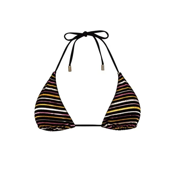 KIKKI-G SWIMWEAR Joanna Triangle Top Stripe - Black