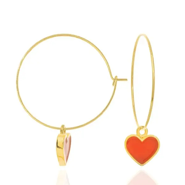 C.J.M Red Heart Hoops - Gold