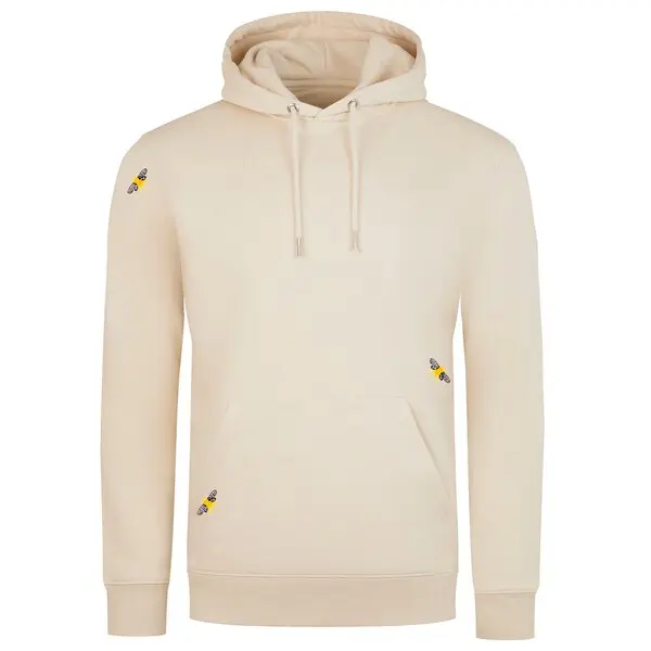 INGMARSON Neutrals Bee Embroidered Hoodie Ecru - Beige