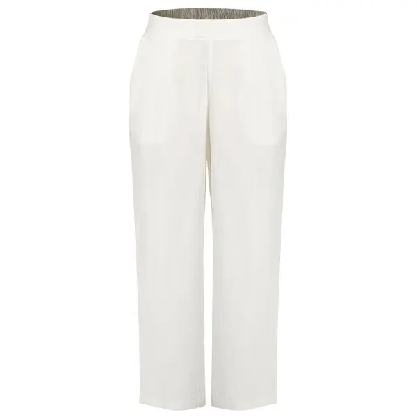 SMART AND JOY Straight Linen Pants - White