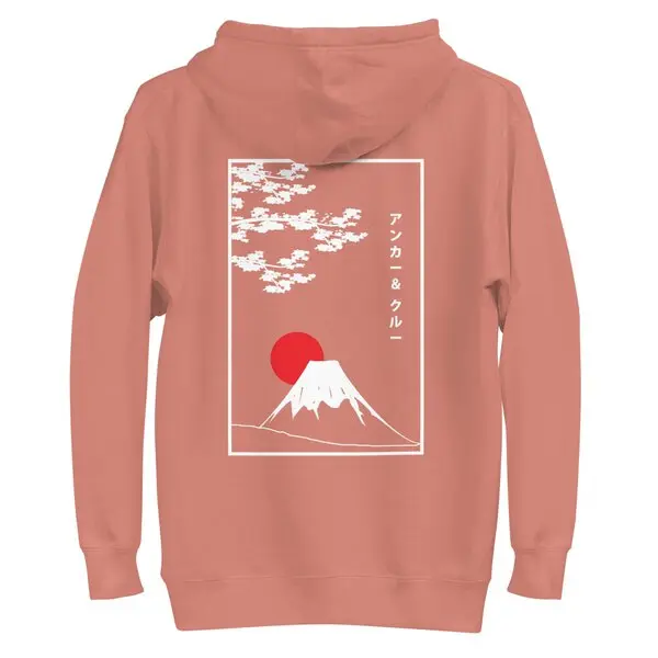 ANCHOR & CREW Cocktail Mount Fuji Landmark Cotton Blend Hoodie - Pink