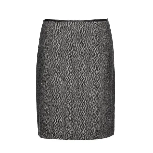 SMART AND JOY Marled Wool Formal Mini Skirt - Grey