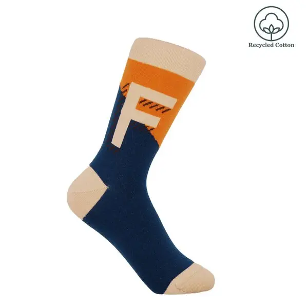 PEPER HAROW - MADE IN ENGLAND Alphabet ’s Socks – F - Blue