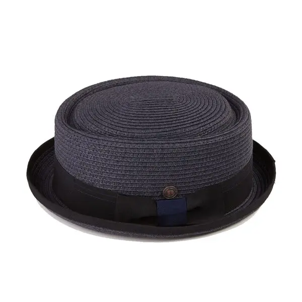 DASMARCA HATS Dasmarca Rico Summer Telescope Crown Lightweight Breathable Rude-boy Mod Porkpie Hat Denim Navy - Blue