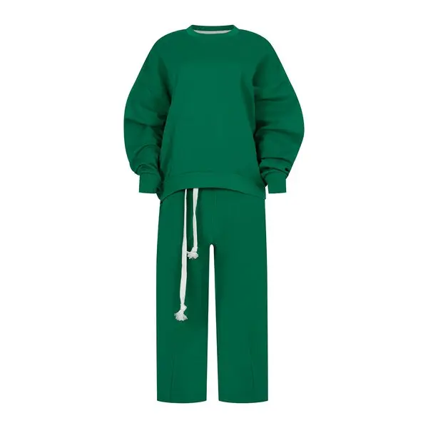 CLOTHES BY LOCKER ROOM Oversized Sweat Set With Open Back - Green