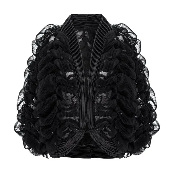SILVIA SERBAN Pleated And Crinkled Tulle Blazer
