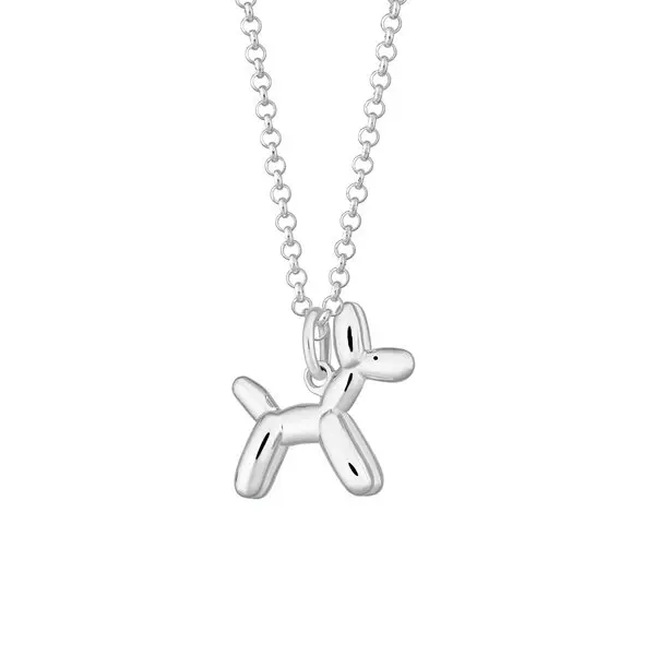 SCREAM PRETTY Balloon Dog Charm Necklace - Silver
