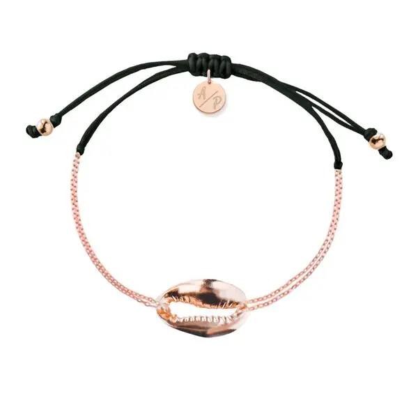 ADRIANA PAPPAS DESIGNS Mini Metal Shell Chain Bracelet - Black