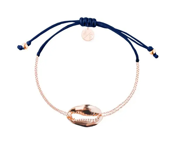 ADRIANA PAPPAS DESIGNS Mini Metal Shell Chain Bracelet - Blue