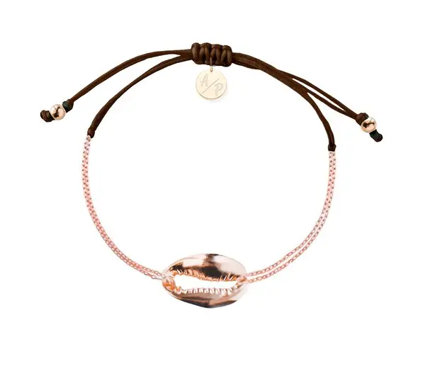 ADRIANA PAPPAS DESIGNS Mini Metal Shell Chain Bracelet - Brown