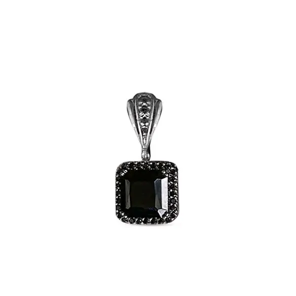 SALLY SKOUFIS Rebel Pendant Diamonds In Premium Rhodium - Black