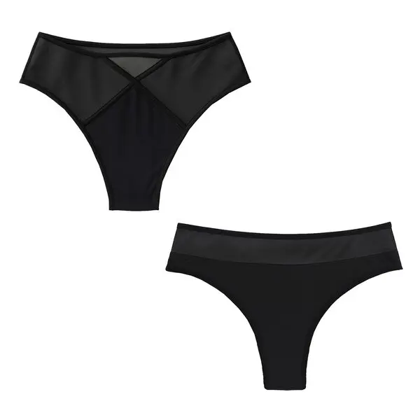 ZELF INTIMATES High Waist & Bikini Panties Set – The Edit - Black