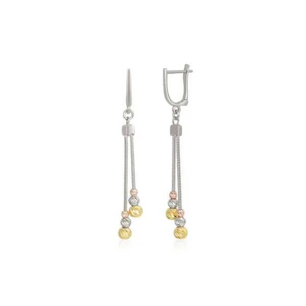 SPERO LONDON Dorissa Sterling Drop Earring Multicolour Beads - Silver