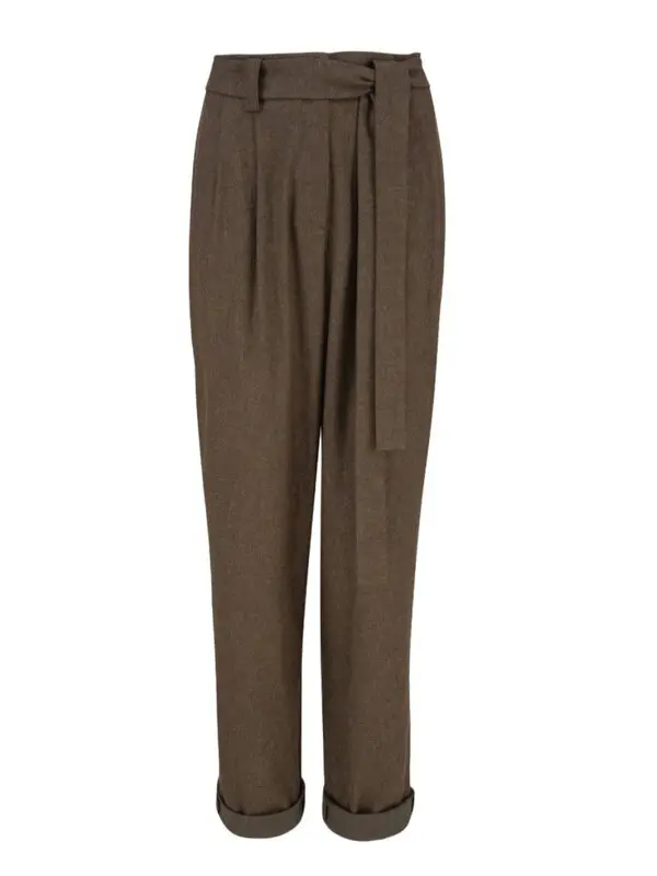 HELENE GALWAS Carolin Wool Pants - Brown