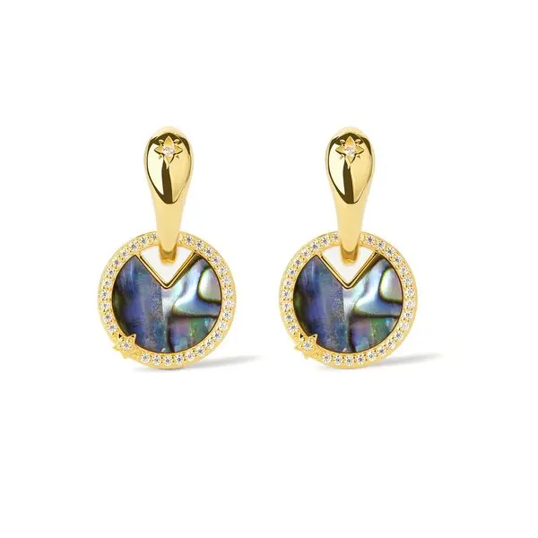 FREQNC ATELIER Star Earrings Abalone Shell - Green