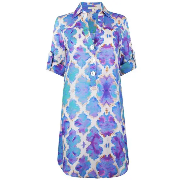 SOPHIA ALEXIA Orchid Paradise Beach Shirt - White