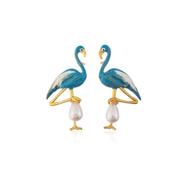 MILOU JEWELRY Flamingo Earrings - Blue