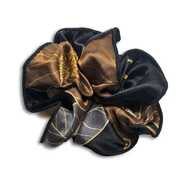 RAKHSH RAKHSHI Cocoa Bloom Italian Silk Twill Scrunchie