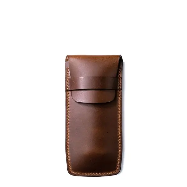 ROARCRAFT Handmade Flap Covered Leather Watch Case - Brown