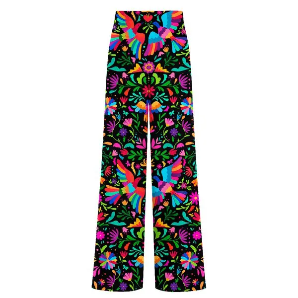 ALOHA FROM DEER Printed Wide Leg Trousers - Black