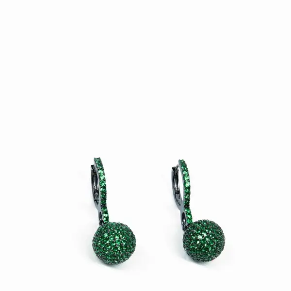 ADDICTED2 Gea 925 Silver Stud Earrings With Zircons - Green
