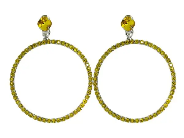 VICKISARGE The Large Hoop Earrings In Platinum Clip - Yellow