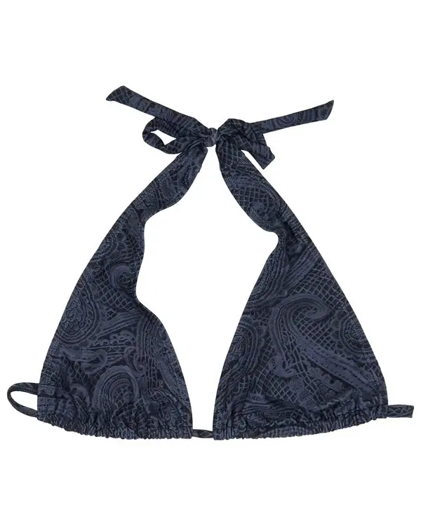 LORDS OF HARLECH Raquel Crochet Paisley Caviar Bikini Top - Black