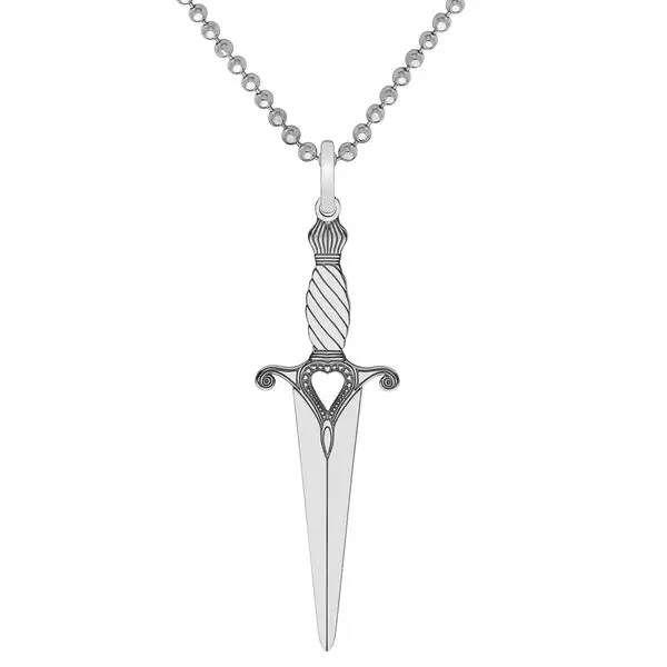 CARTERGORE Small Dagger Pendant Necklace - Silver