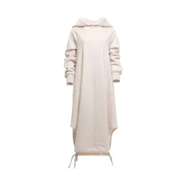 CLOTHES BY LOCKER ROOM Oversize Cream Hoodie Dress - White