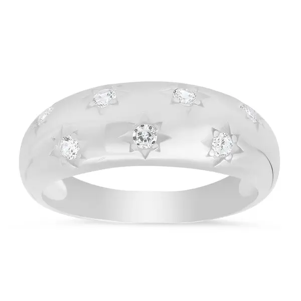 KYLIE HARPER Sterling Celestial Diamond Cz Dome Ring - Silver